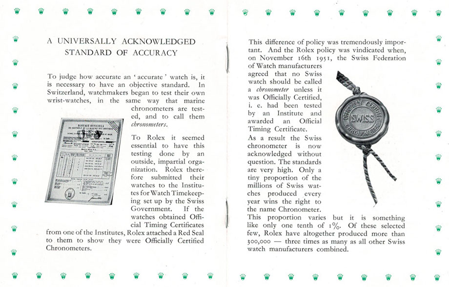 Vintage Rolex Chronometer Certification | Rolex Vintage Information